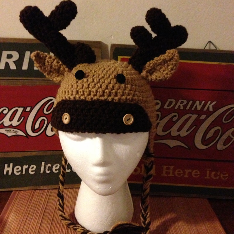 Crochet Moose Hat - Etsy