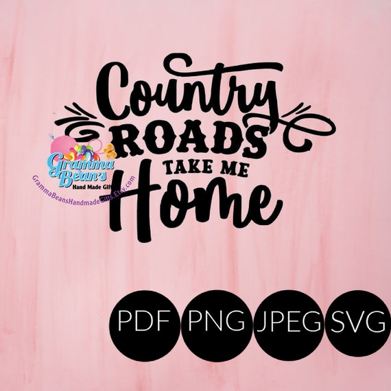 Country Roads SVG - Etsy