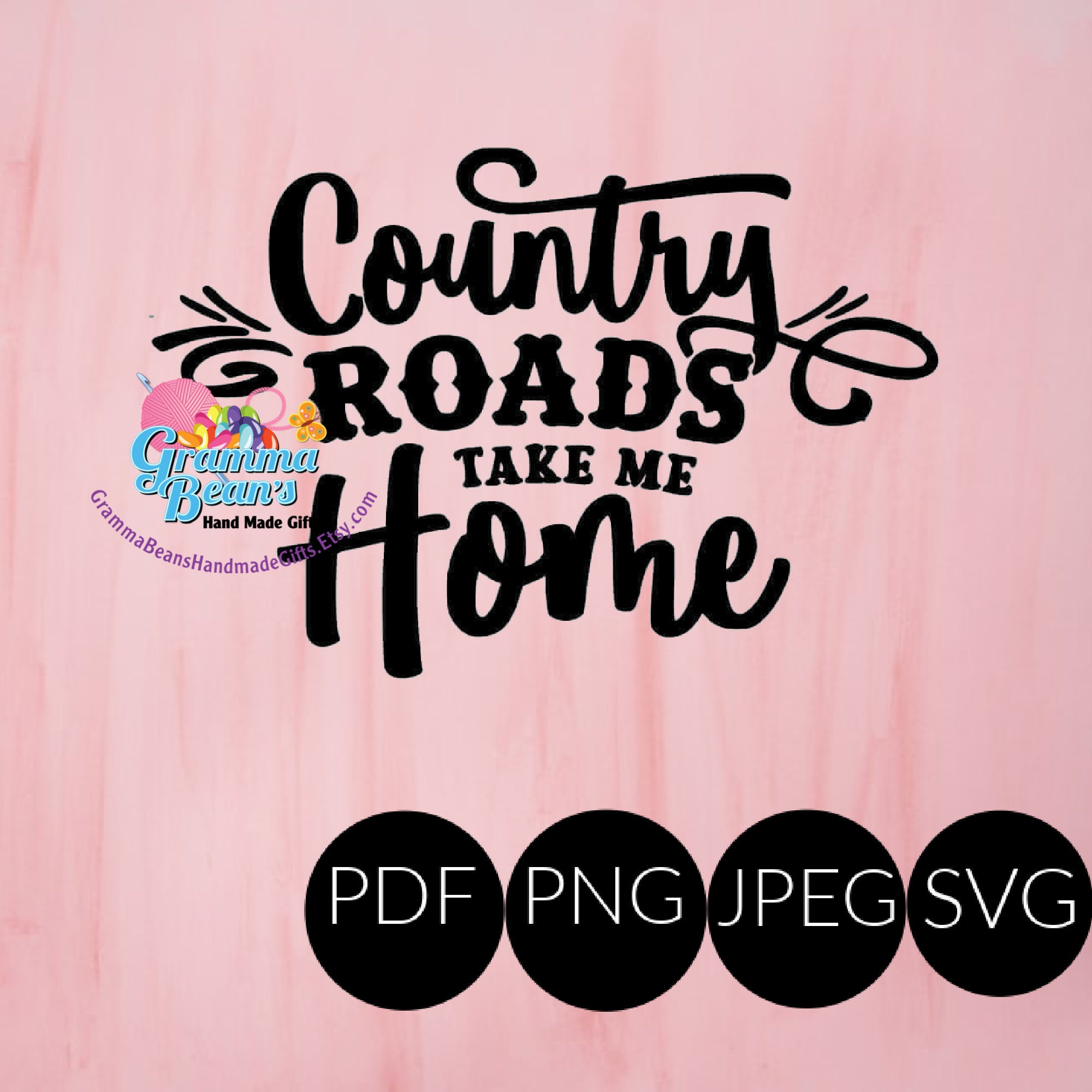 Country Roads SVG | Etsy