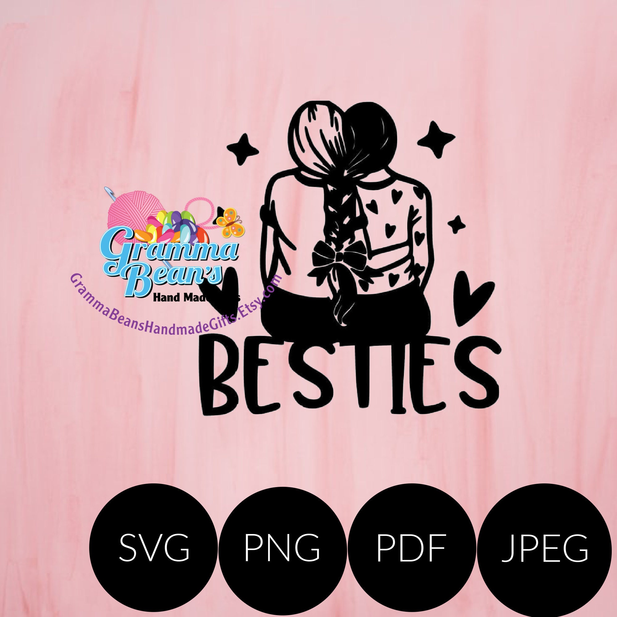 Besties SVG Pdf Png and Jpeg | Etsy