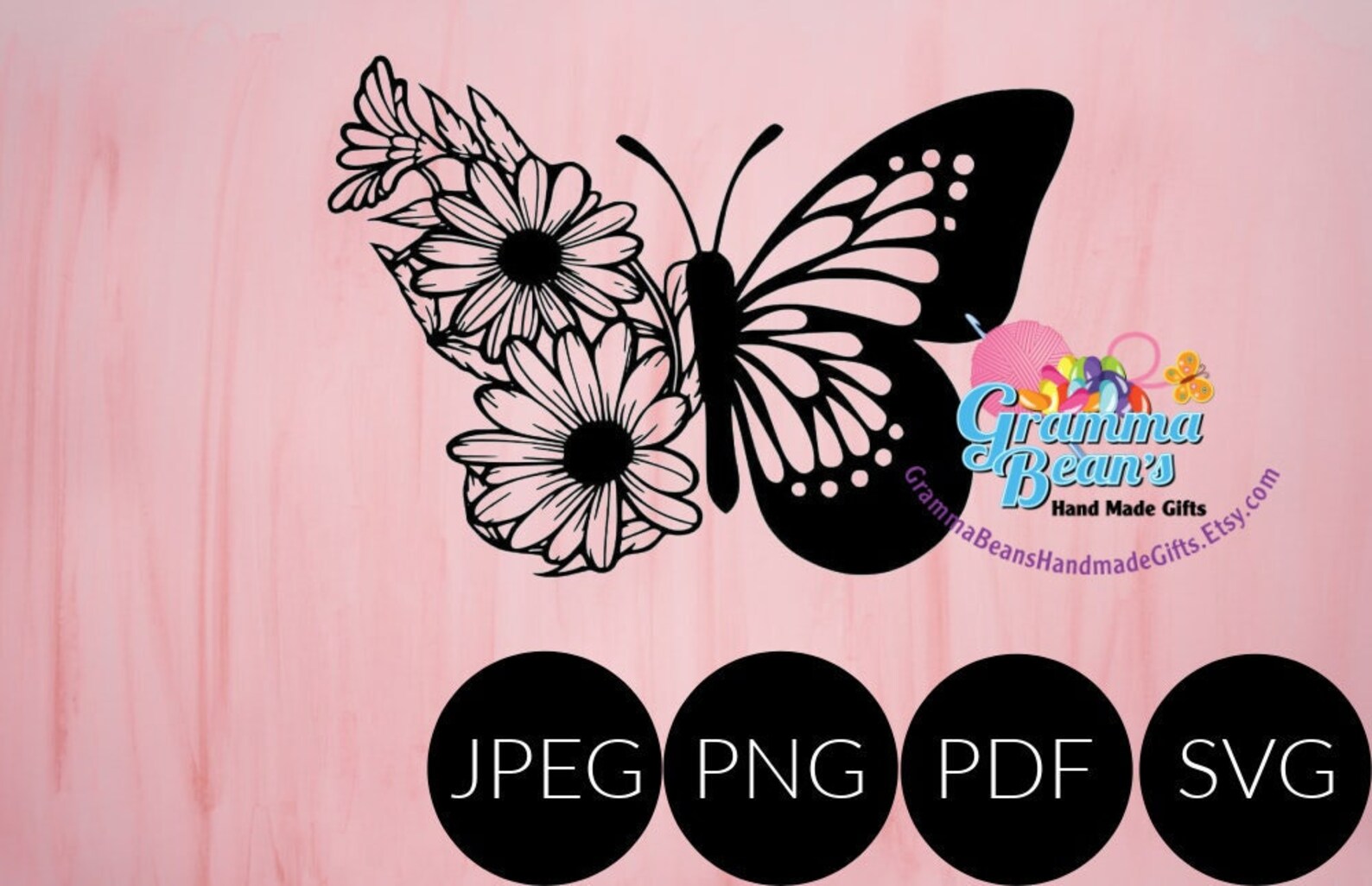 Sunflower Butterfly SVG, Pdf, Png and Jpeg - Etsy