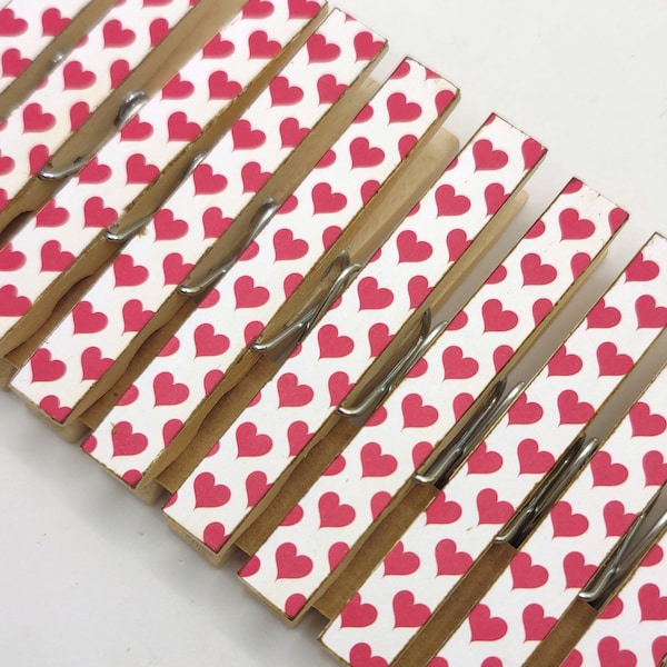Red Heart Clothespins - Etsy