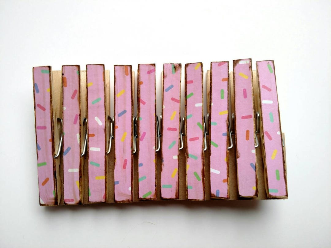 Pink Sprinkles Clothes Pins Set of 10 - Paper Chip Clip - Etsy