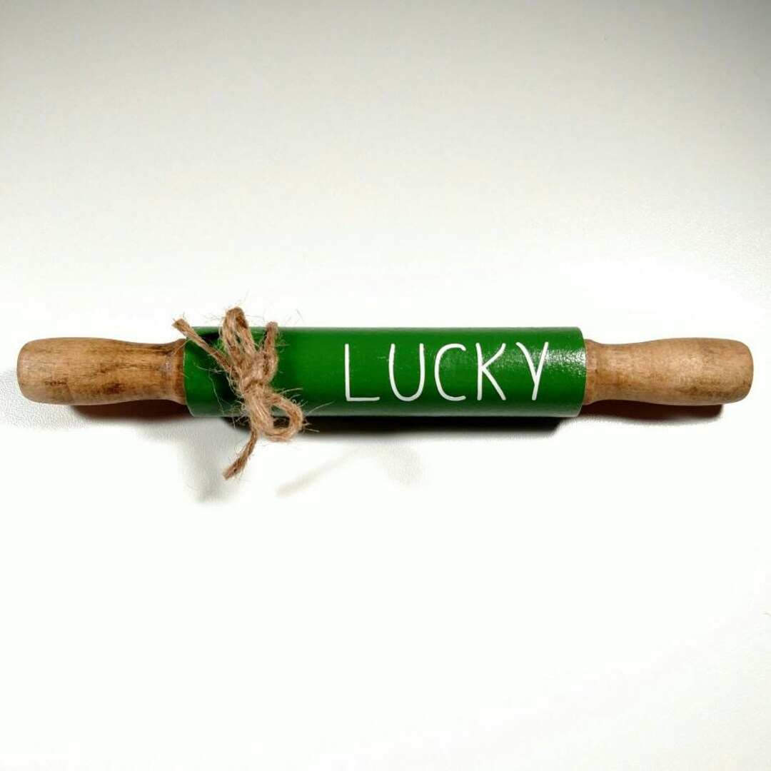 NEW Lucky 7 Mini Wood Rolling Pin Green Farmhouse Style - Etsy