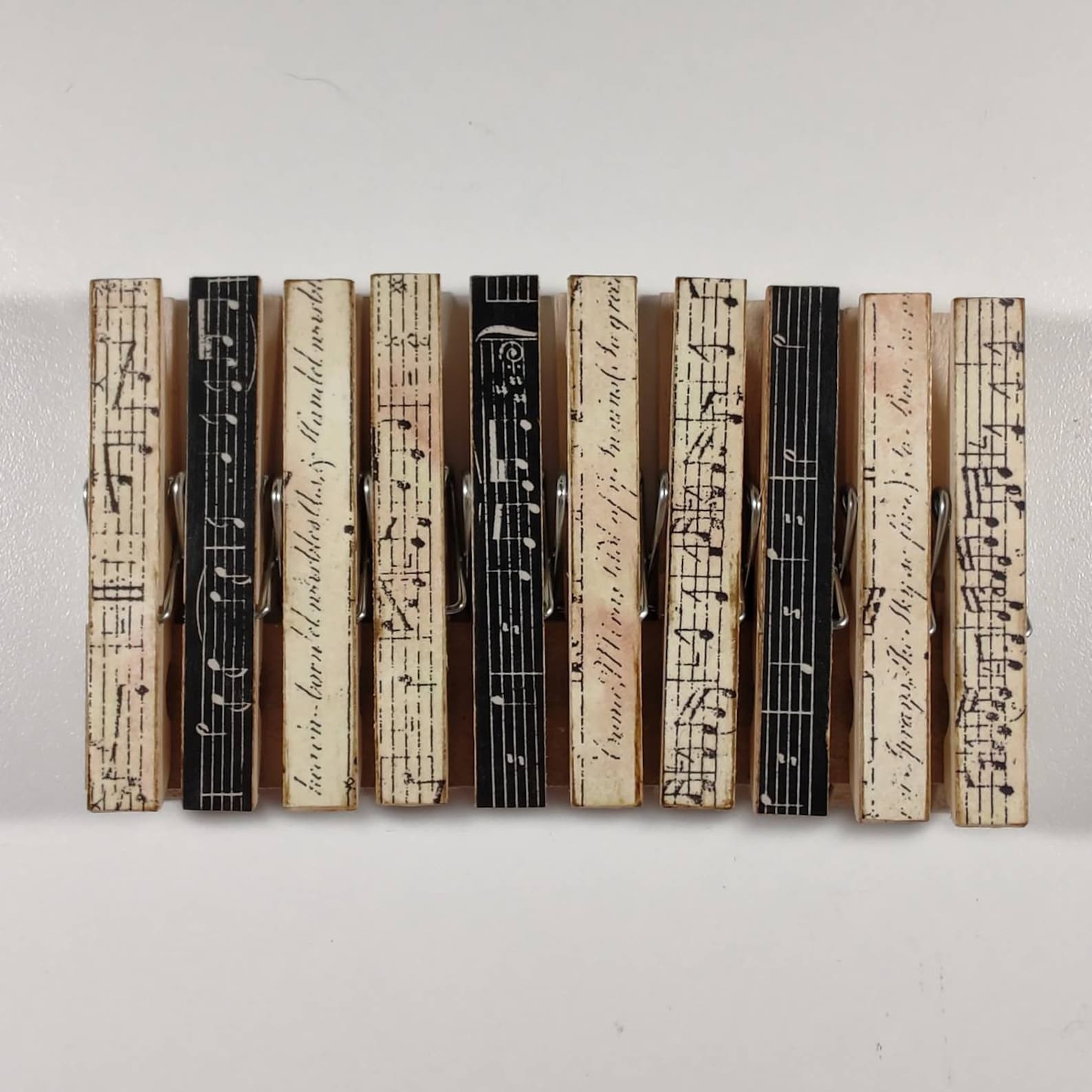 Black & Cream Music Note Themed Decoupage Clothespins Set of 10 - Etsy