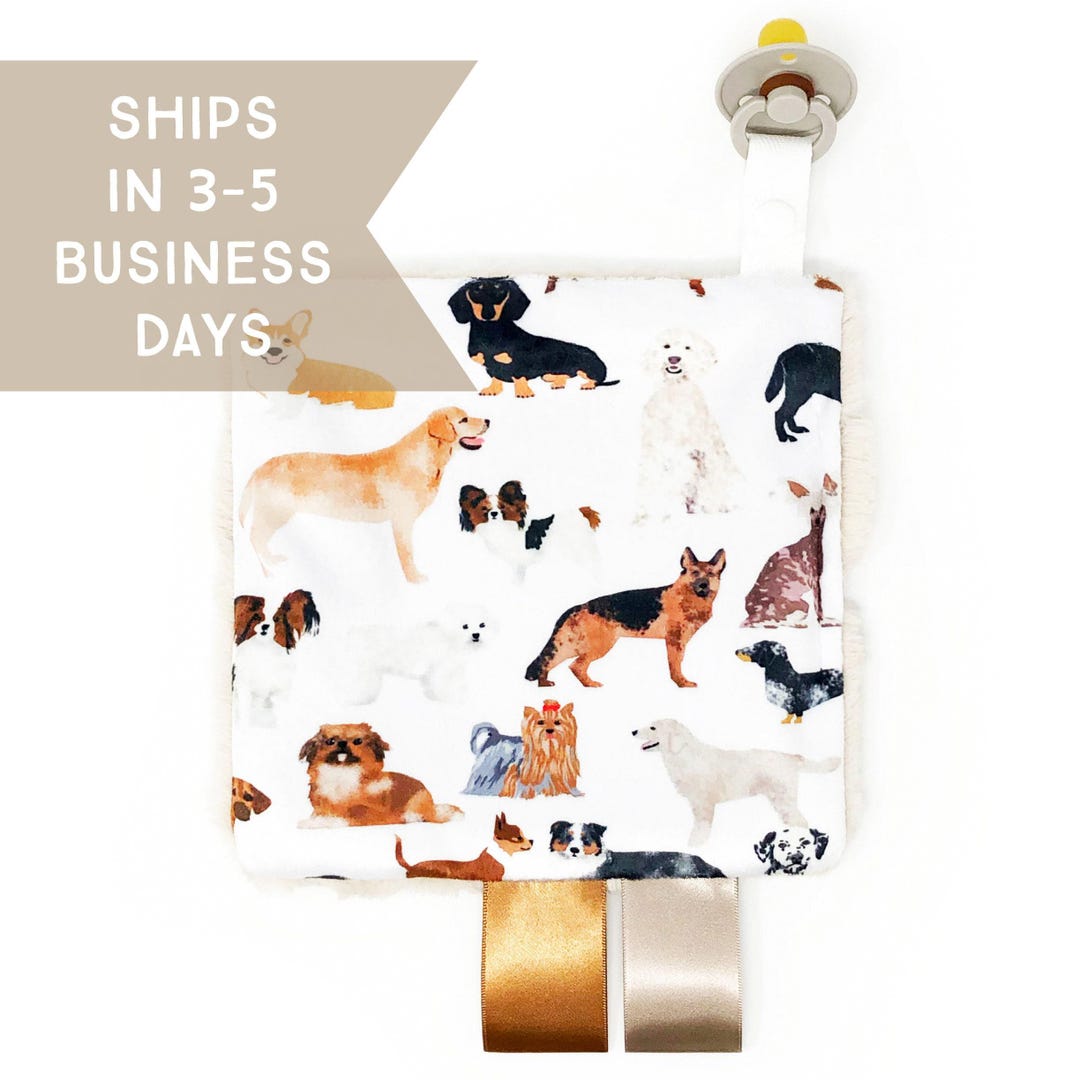 Paci Keeper, Crinkle, or Mini Lovey: All the Pups. Pacifier Holder ...