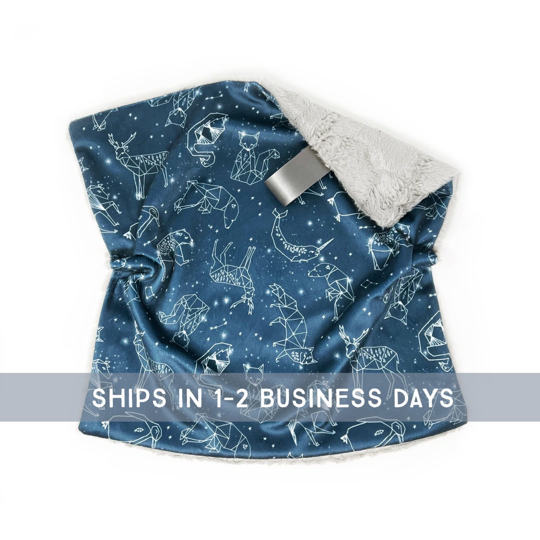 Lovey: Slate Blue Animal Constellations + Silver Cuddle. Lovey. Star ...