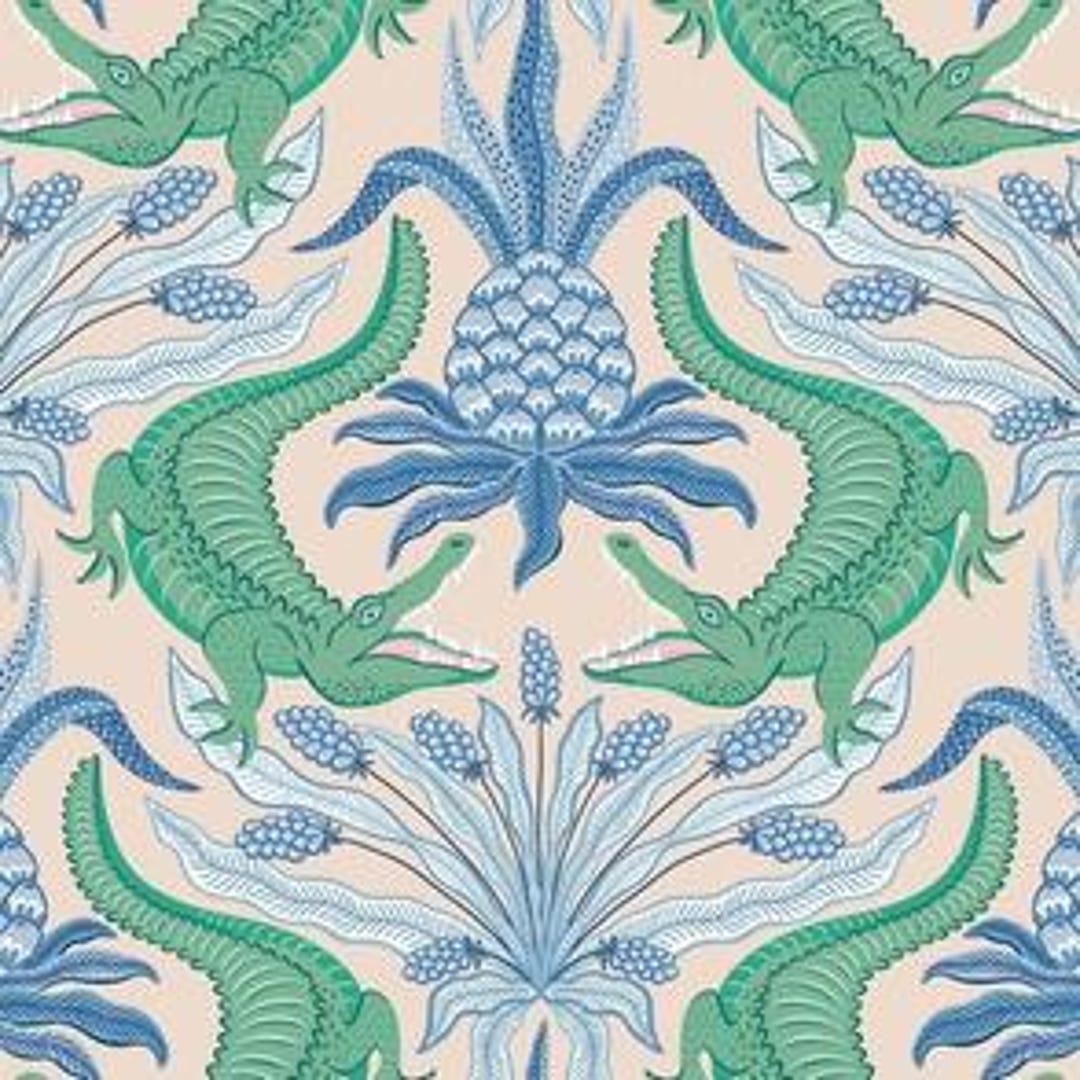 Lovey, Baby Blanket, or Adult Blanket: Maximalist Crocodiles. Pink ...