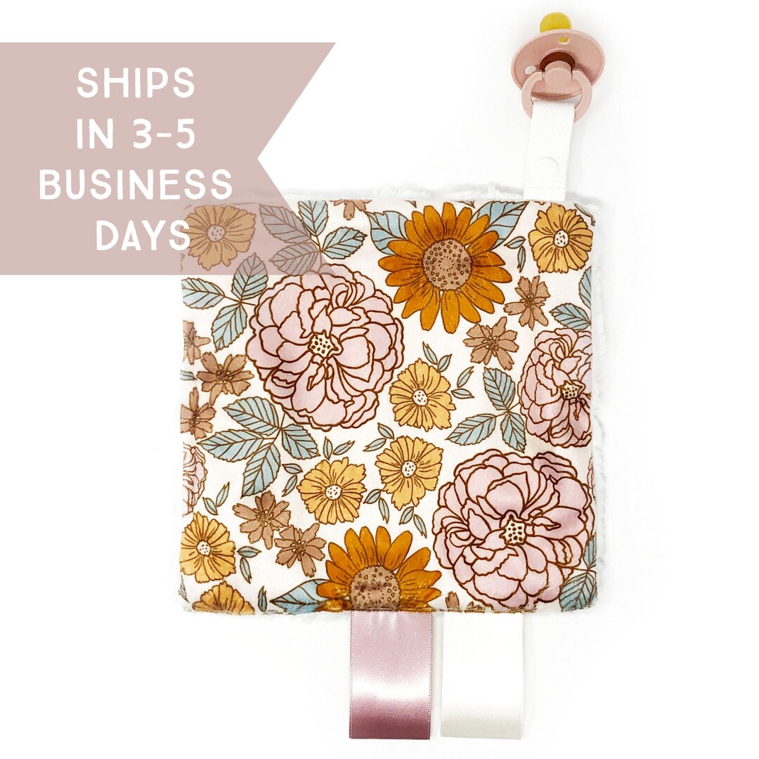 Paci Keeper, Crinkle, or Mini Lovey: Golden Girl Floral. Pacifier ...