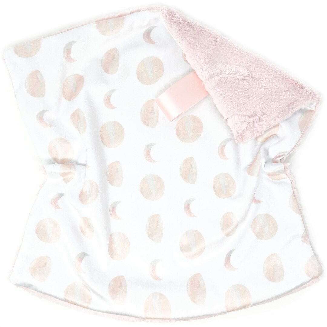 Lovey: Blush Moon Phases. Minky. Lovie. Baby Gift. Baby Sleep. Comfort ...