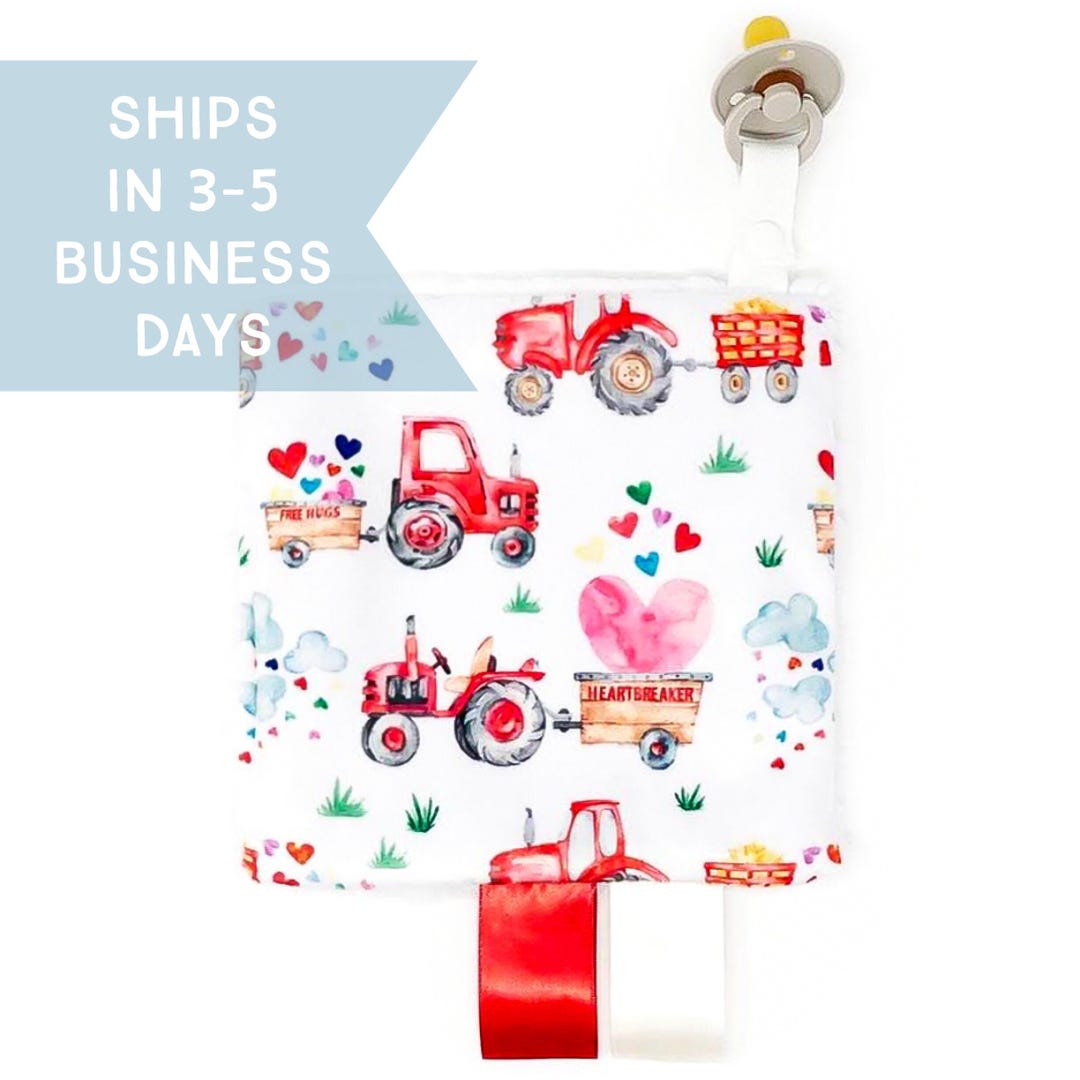 Paci Keeper, Crinkle, or Mini Lovey: Valentine's Tractors. Pacifier ...