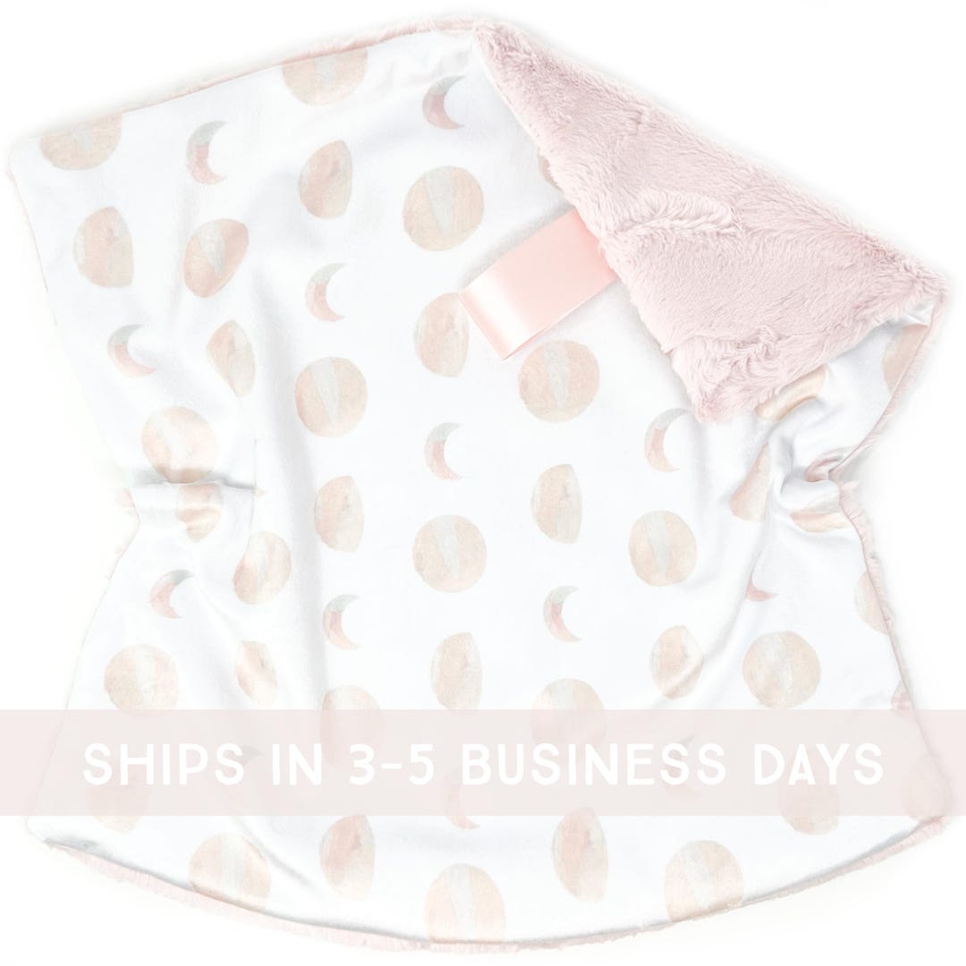 Lovey: Blush Moon Phases. Minky. Lovie. Baby Gift. Baby Sleep. Comfort ...