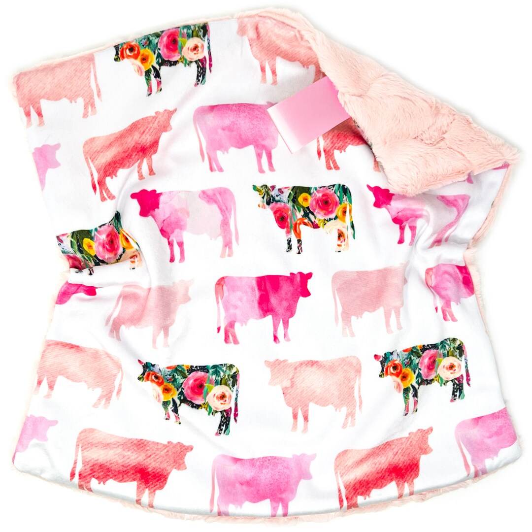 Lovey: Pink Floral Cows. Watercolor. Farm. Girl. Girly. Hot Pink ...