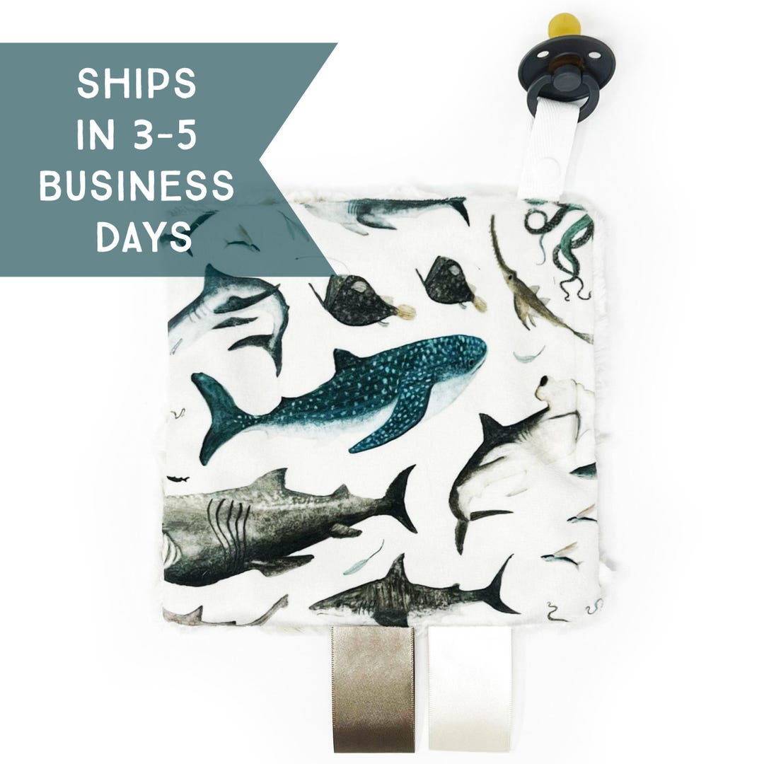 Paci Keeper: Watercolor Sharks. Pacifier Holder. Pacifier Keeper. Paci ...