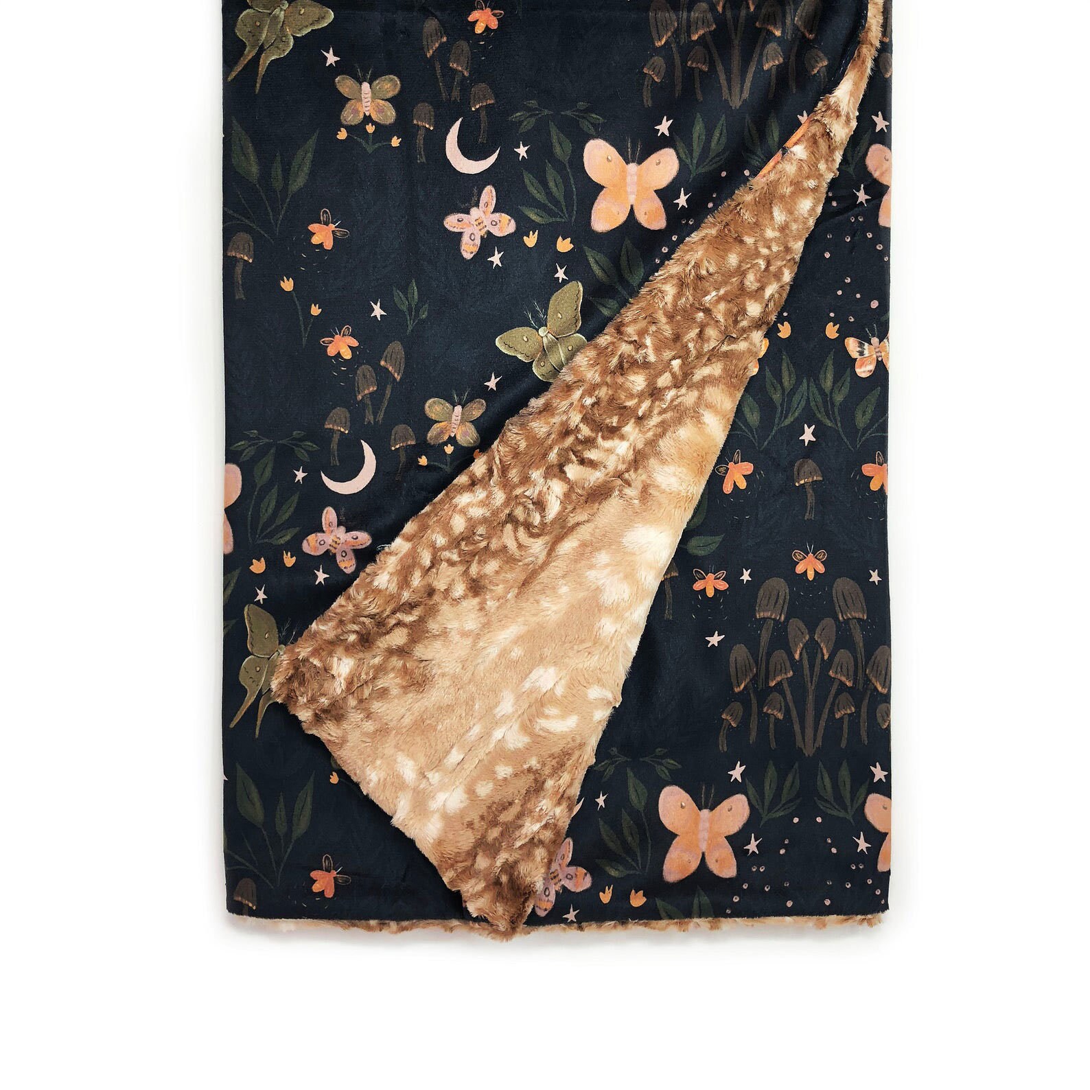 Baby Blanket: Moonlit Moths. Baby Blanket. Minky Blanket. Moth - Etsy