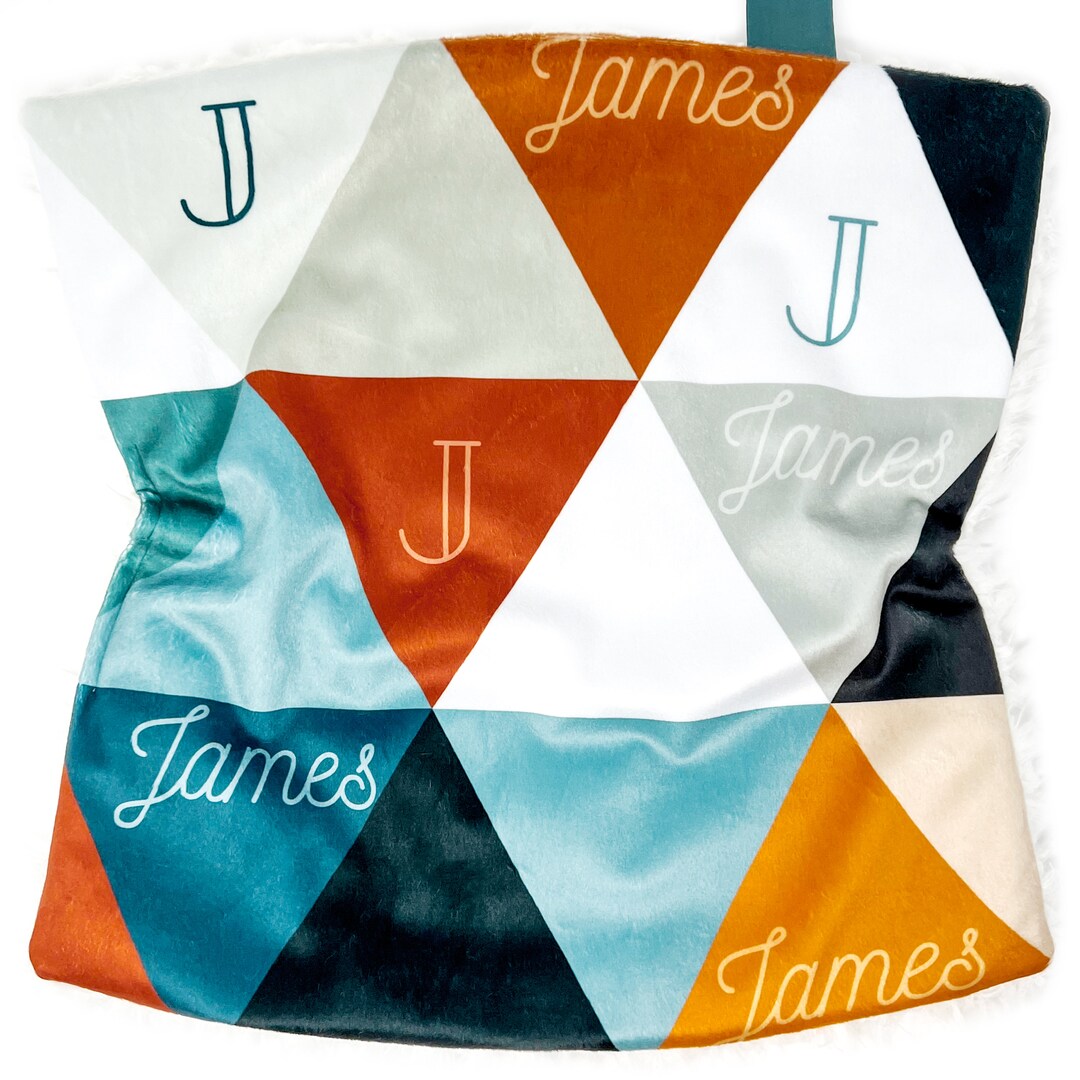 Lovey, Baby Blanket, or Adult Blanket: Concord Triangles. Personalized ...