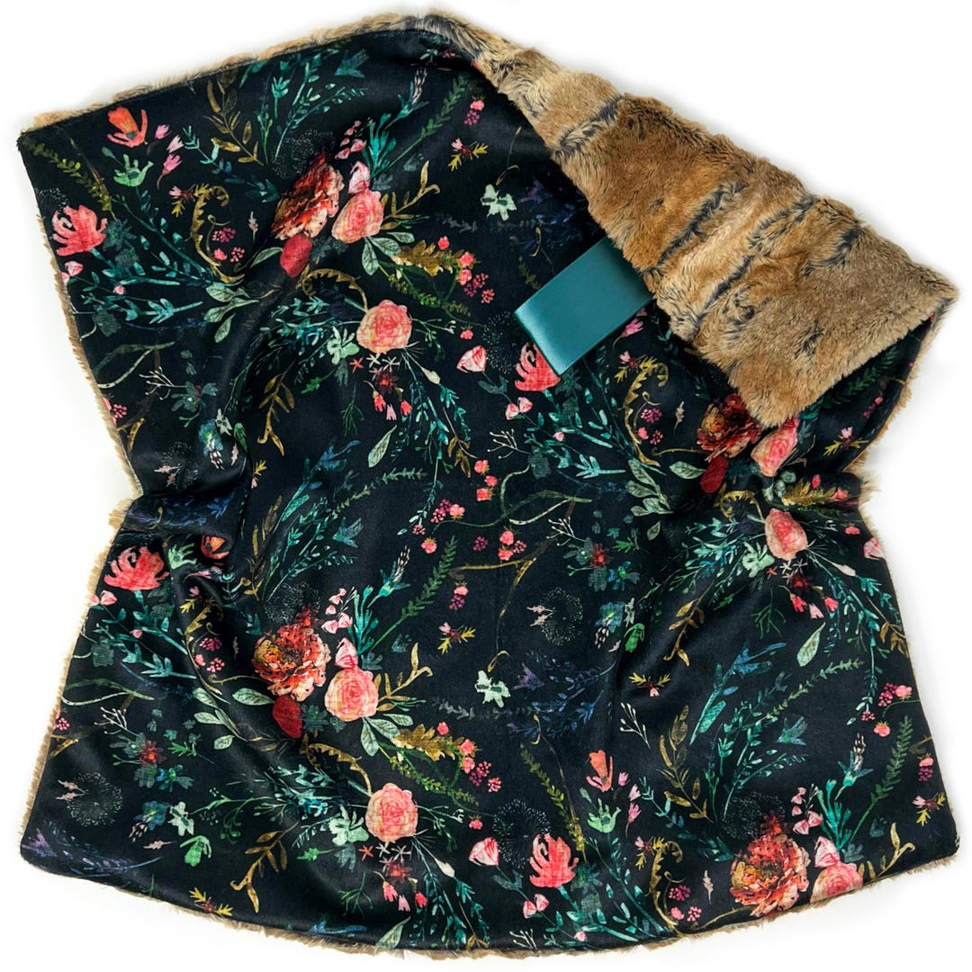 Lovey: Black Fable Floral. Lovie. Minky. Soft. Cuddly. Baby Sleep ...
