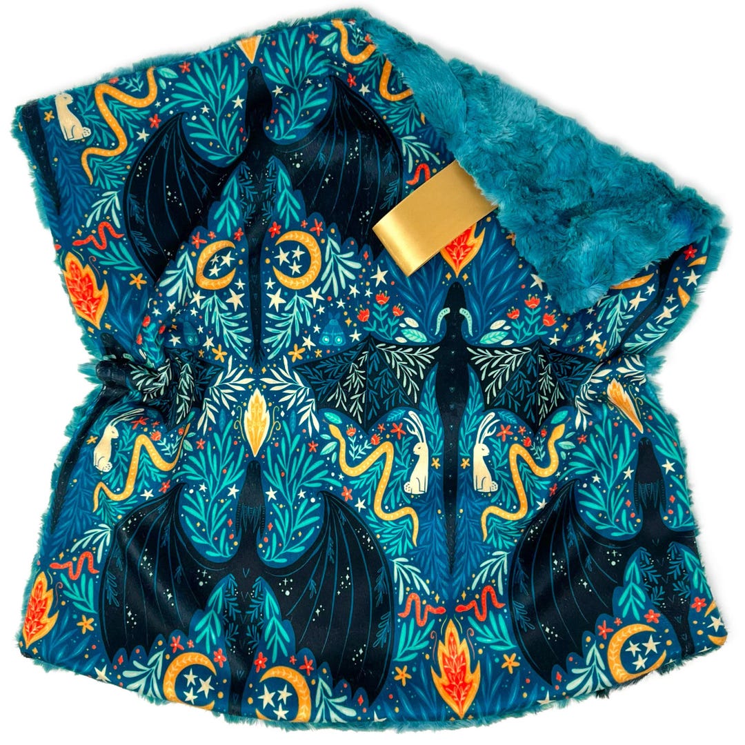 Lovey: Maximalist Folk Dragons. Teal. Blue. Gold. Flying Dragons ...
