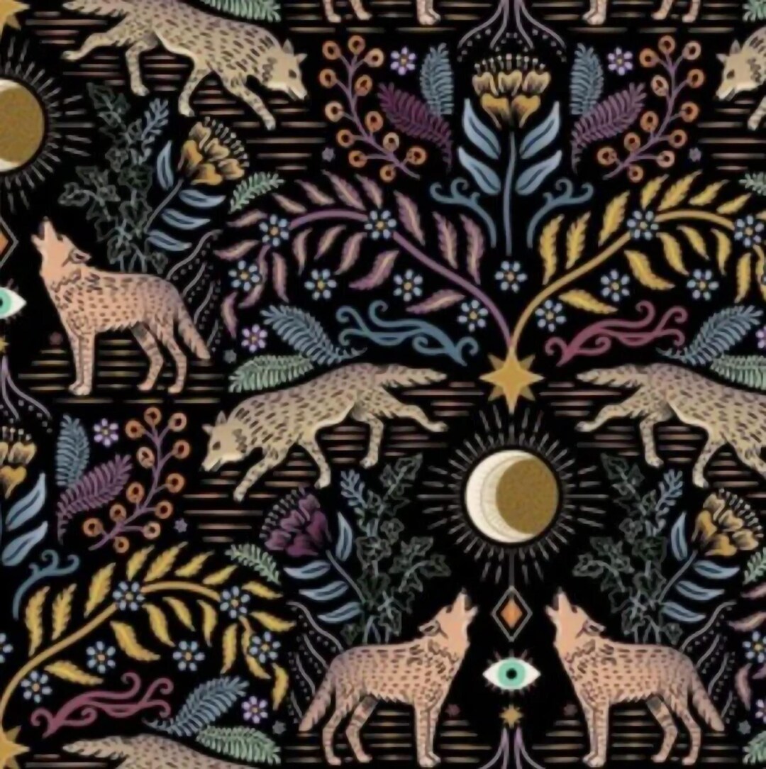 Lovey, Baby Blanket, or Adult Blanket: Wolf Damask. Wolf Lovey. Moon ...