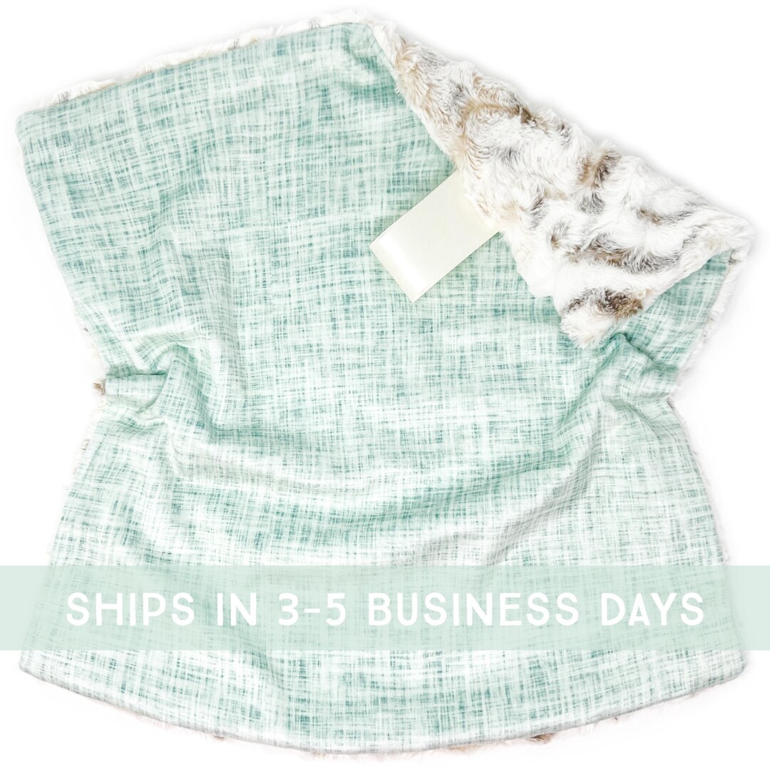 Lovey: Minty Linen-look. Lovie. Minky. Soft. Baby Sleep. Comfort Object ...