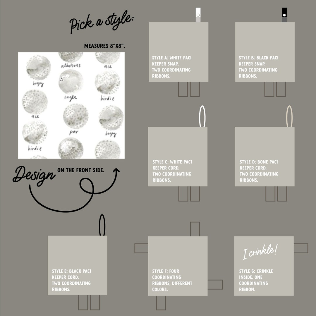Paci Keeper, Crinkle, or Mini Lovey: Golf Shot Names. Pacifier Holder ...