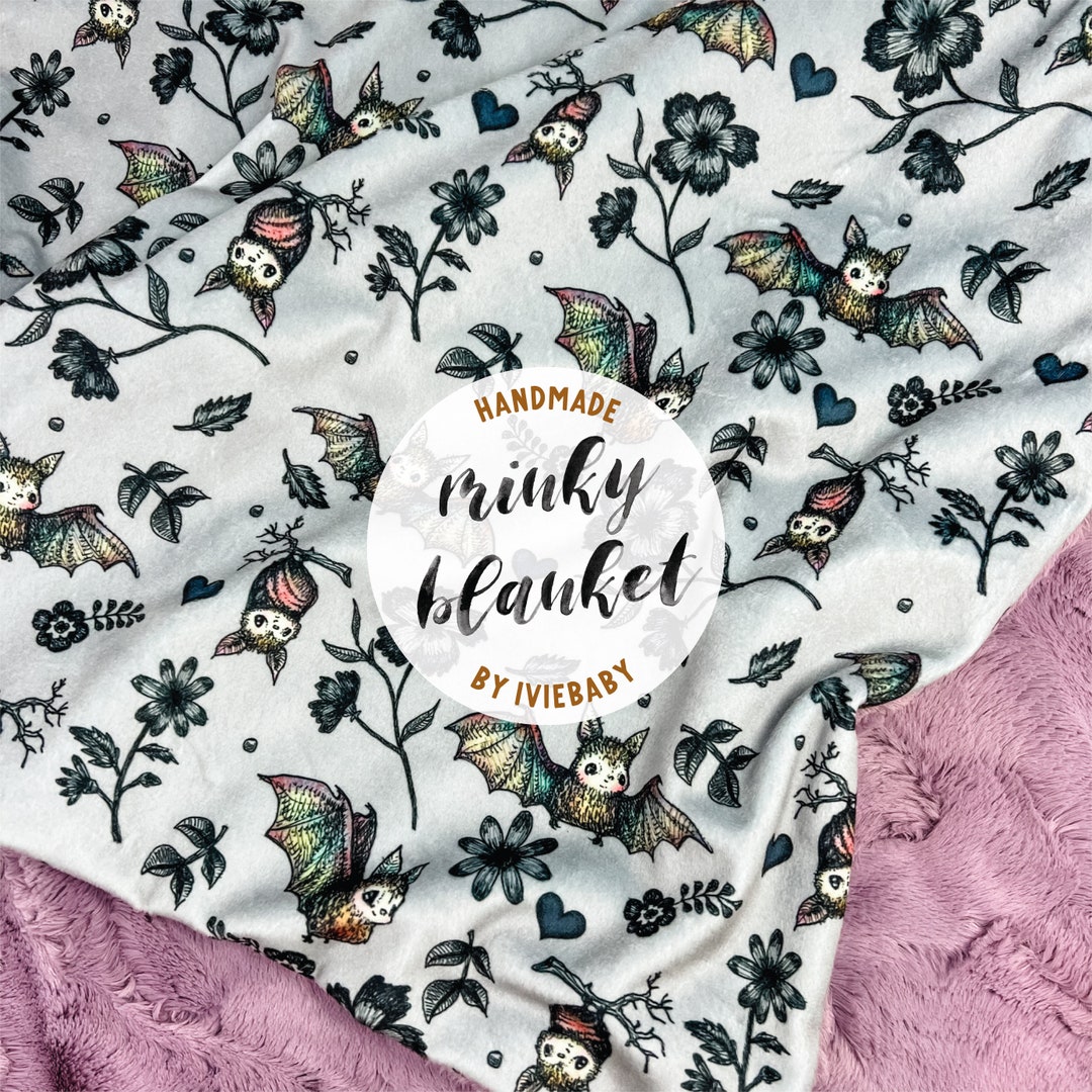 Baby Blanket: Cute Little Gray Bats. Baby Blanket. Witchy Baby Gift ...