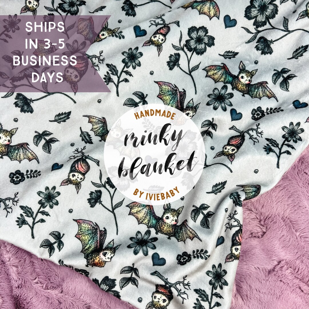 Baby Blanket: Cute Little Gray Bats. Baby Blanket. Bat Baby Blanket ...
