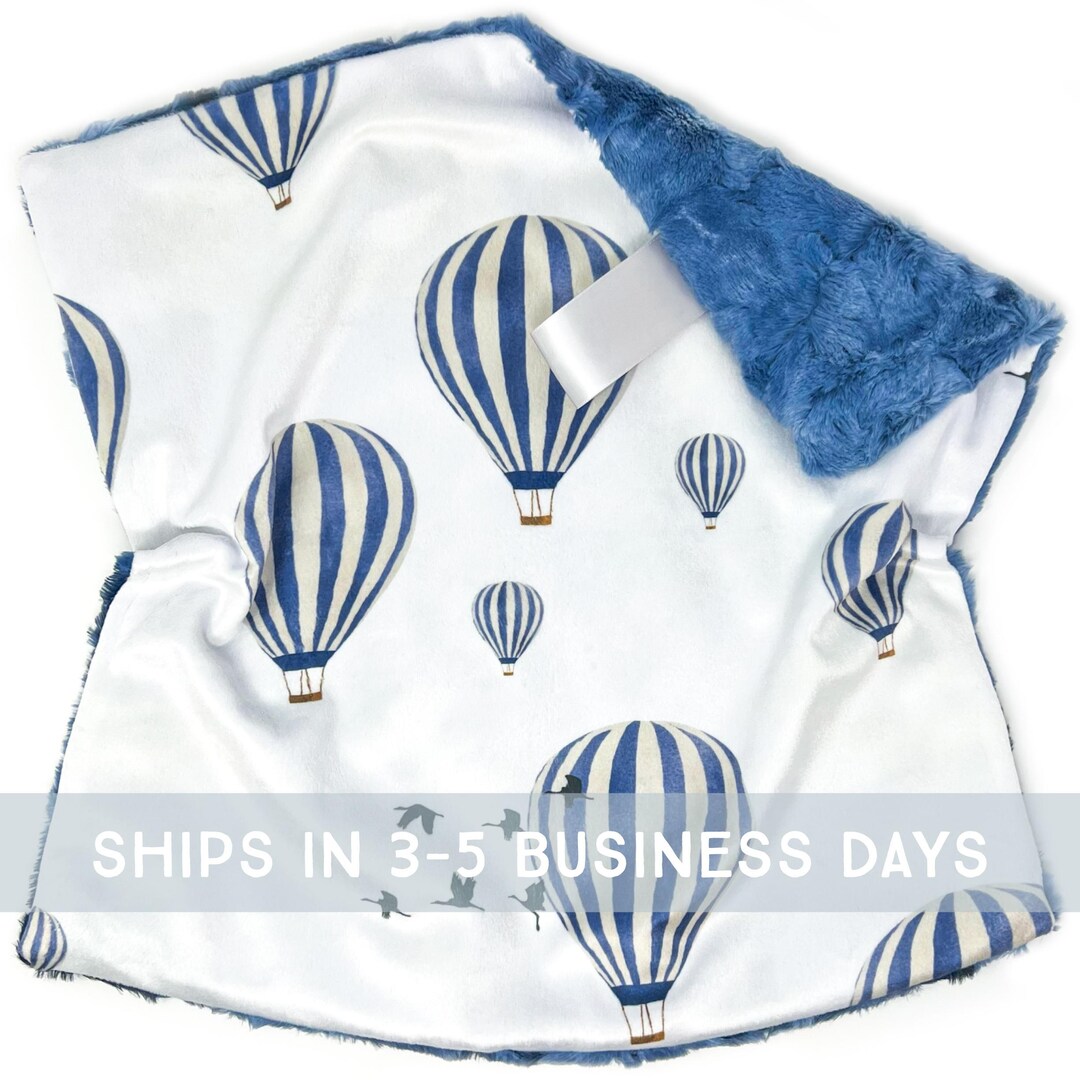 Lovey: Vintage Hot Air Balloons. Blue. Neutral. Boy. Geese. Stripes ...