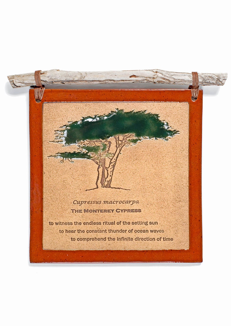 Cypress/lone Cypress/handmade/plaque/tree Clay Tile/wall Hanging/tile ...