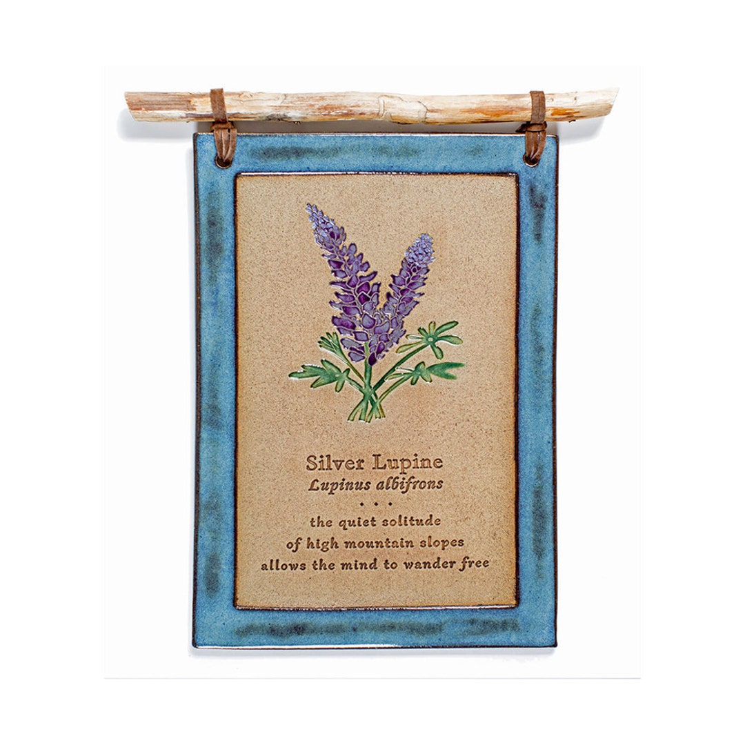 Lupine/silver Lupine/handmade/plaque/wildflower Tile/wall Hanging/tile ...