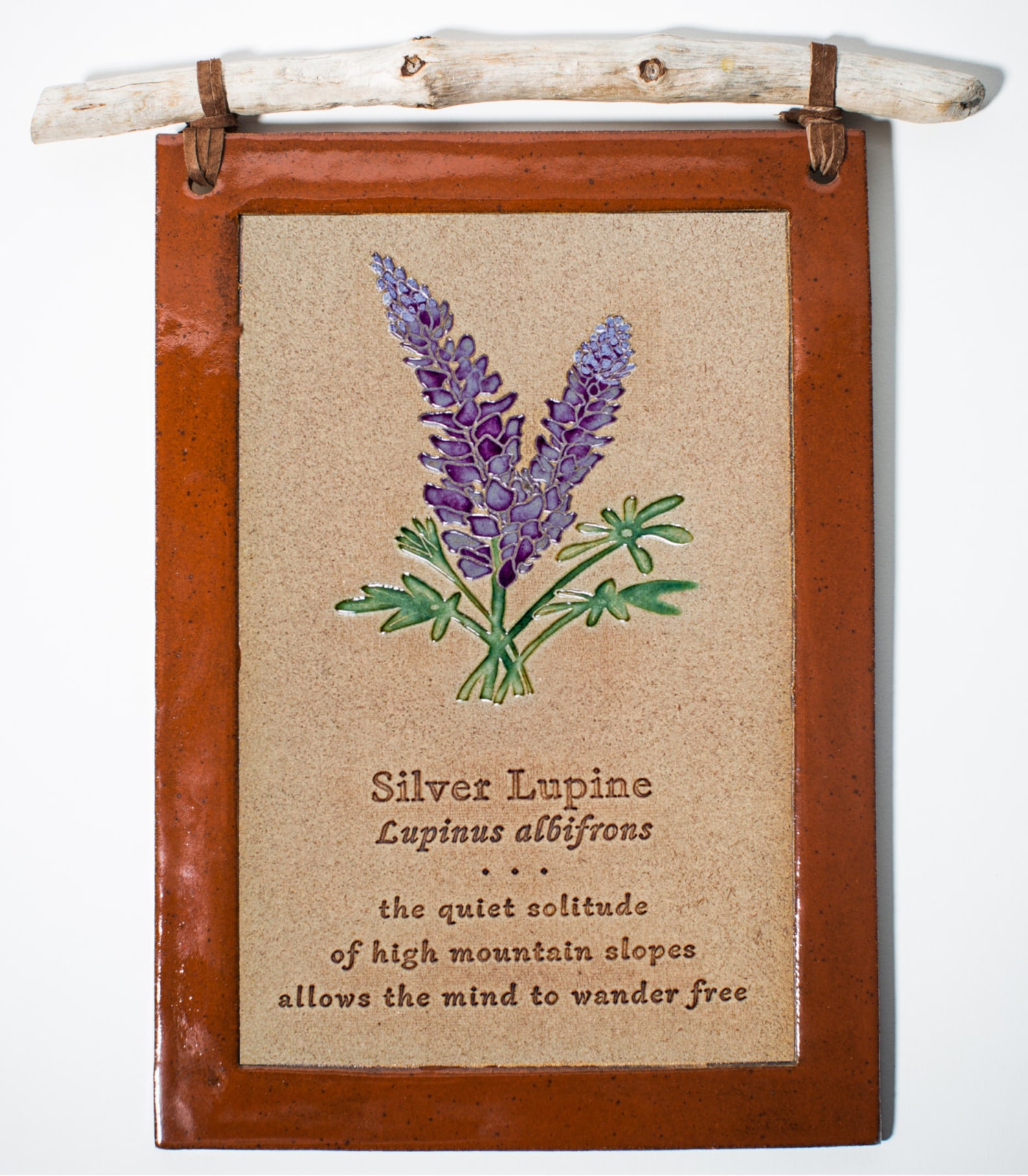 Lupine/silver Lupine/handmade/plaque/wildflower Tile/wall Hanging/tile ...