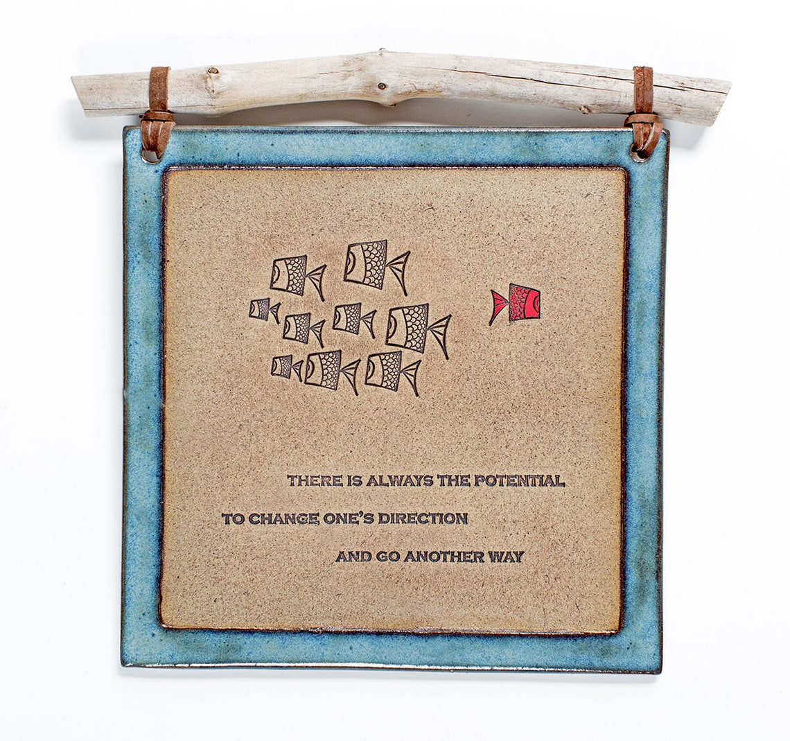 Fish Tile/handmade/plaque/wall Hanging/tile/decorative Tile/ceramic ...