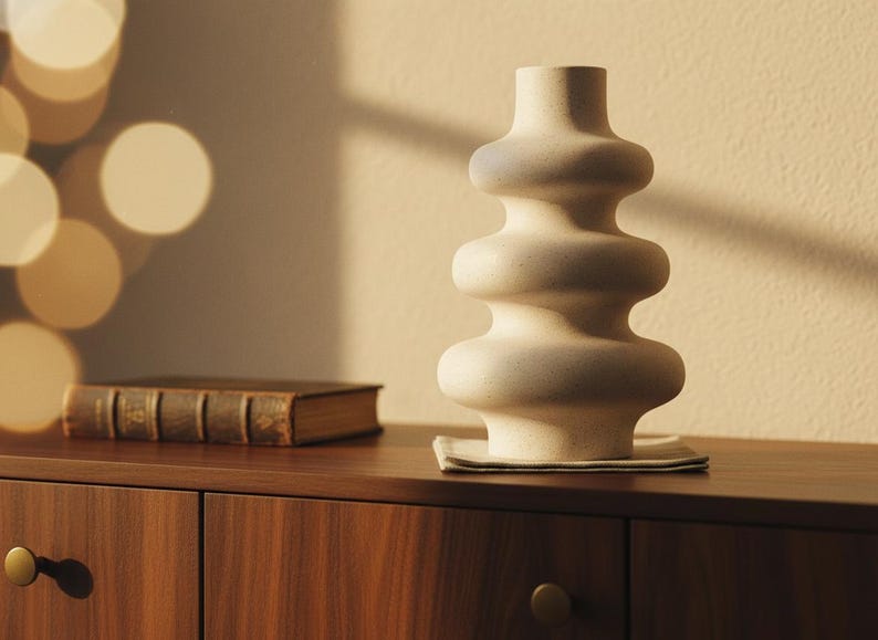 Handcrafted Ceramic Donut Vase, Modern Boho Wedding Centerpiece, off ...