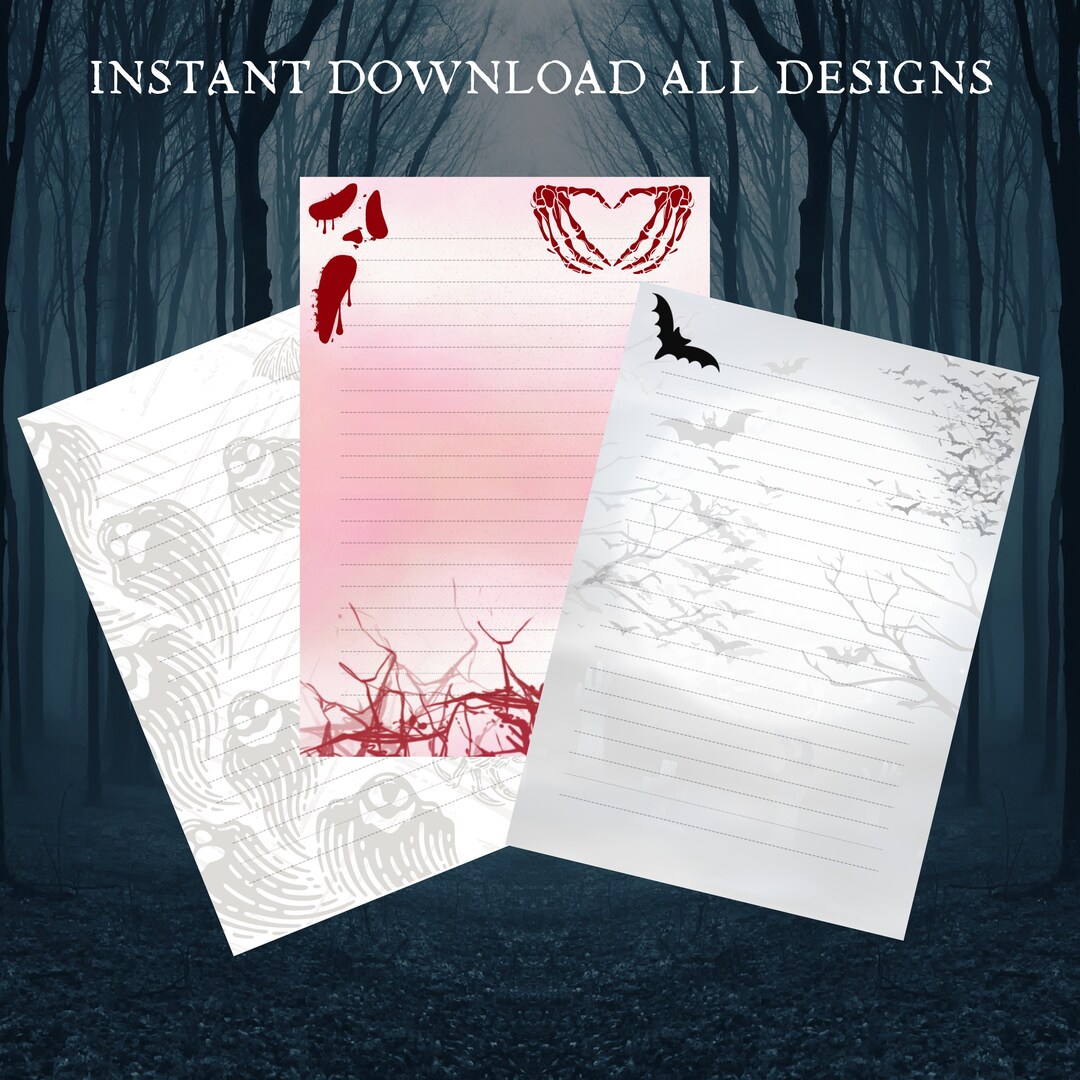 Halloween Letter Paper Printable Stationary for Download - Etsy