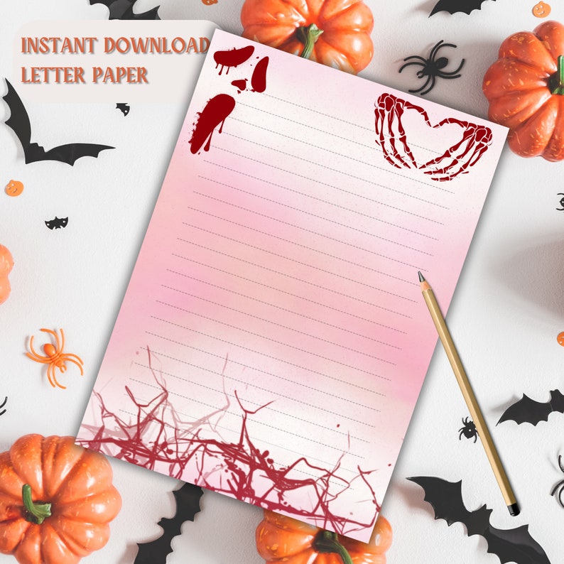 Halloween Letter Paper Printable Stationary for Download - Etsy