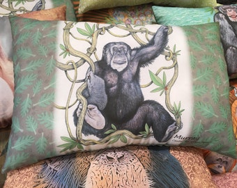 Chimpanzee Pillow - Etsy