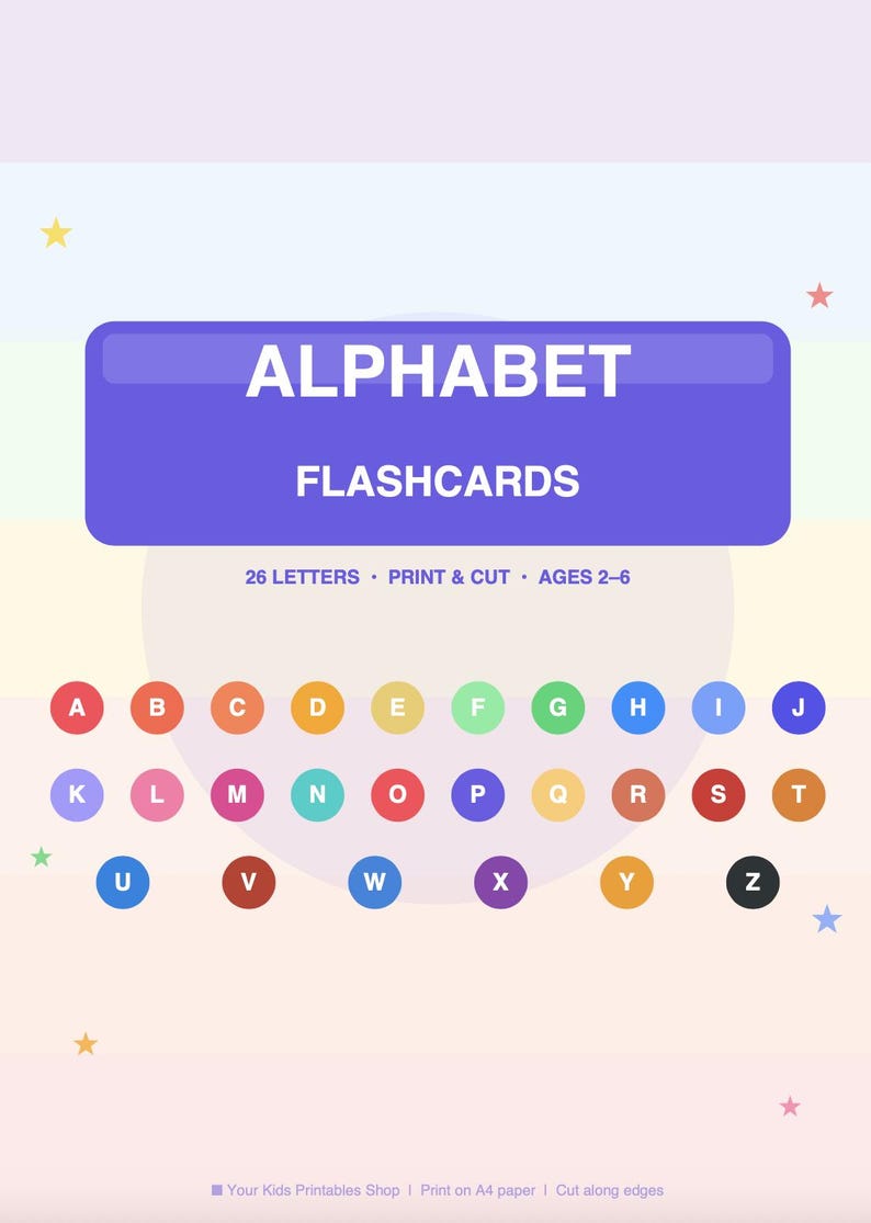 ABC Alphabet Flashcards Printable / Kids Learning / Instant Download ...