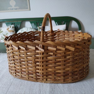 Vintage Wooden Basket With Handle Norrlandskorgen Breaded Basket 1956 - Etsy