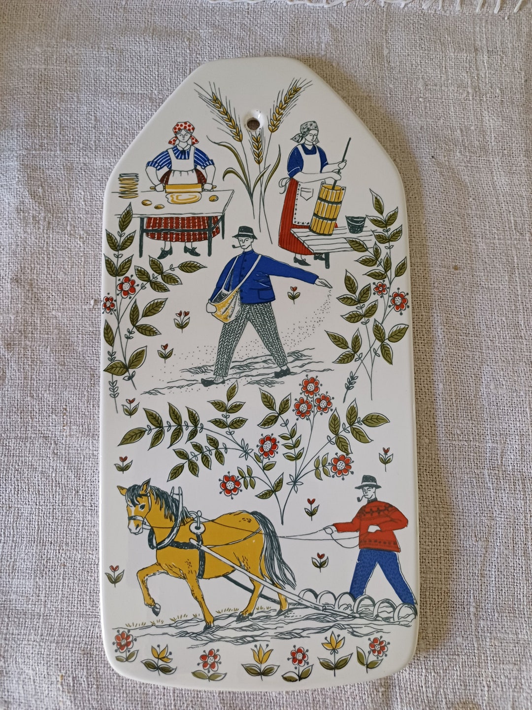 Figgjo Flint Norway Porcelain Cutting Board/trivet Hand Painted - Etsy