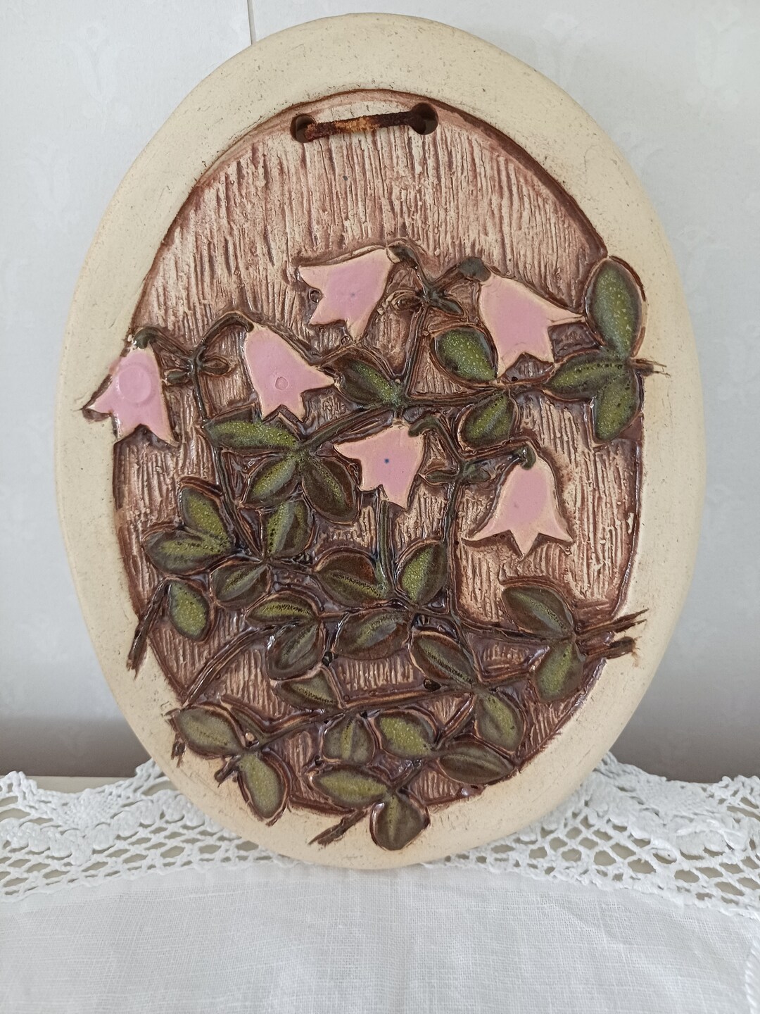 Made in Sweden by Ninnie Ceramic Wall Plaque Linnea Flowers - Etsy