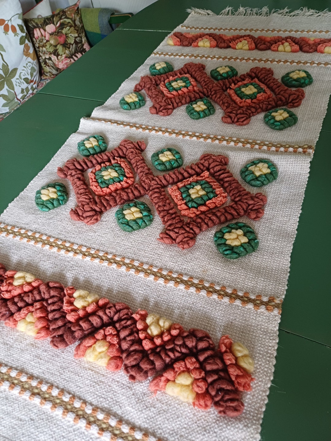 Mid Century Wall Hanging / Rya Rug Rya Knots With Star Pattern - Etsy