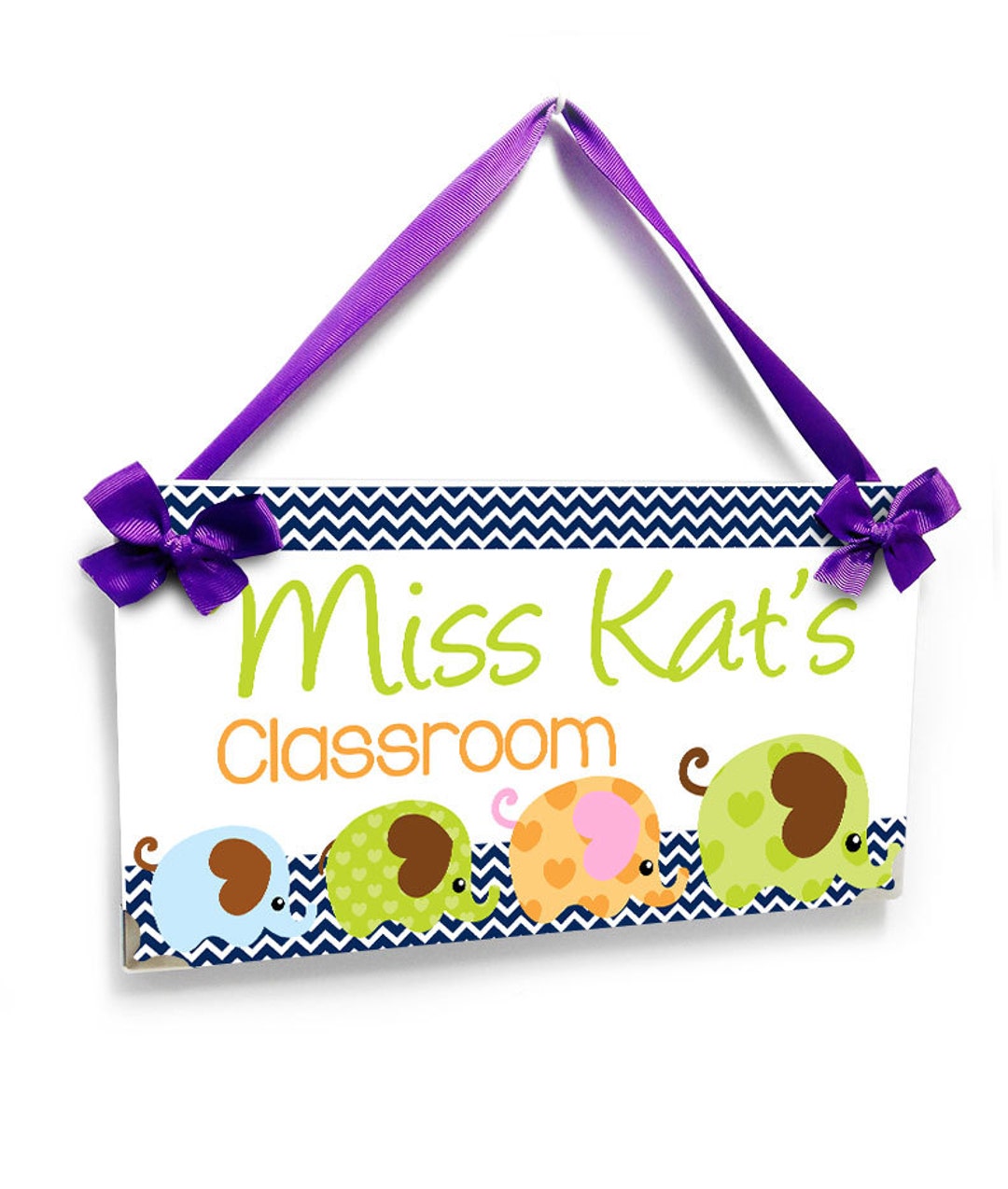 Personalized Teachers Classroom Door Sign Elephants Themed - Etsy