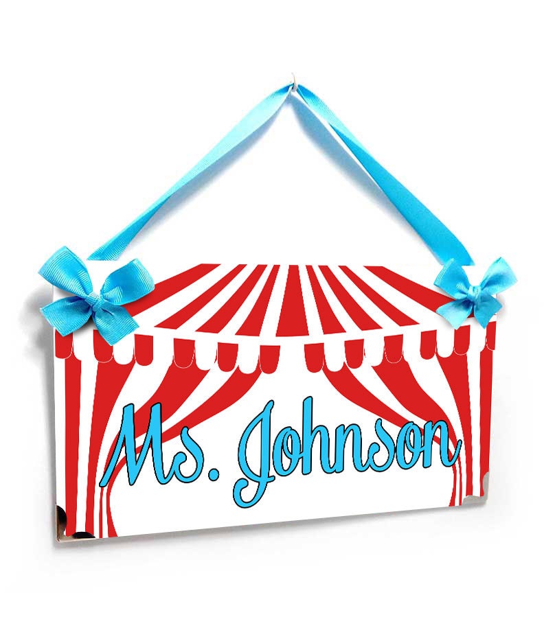 personalized carnival themed class teacher door sign circus | Etsy