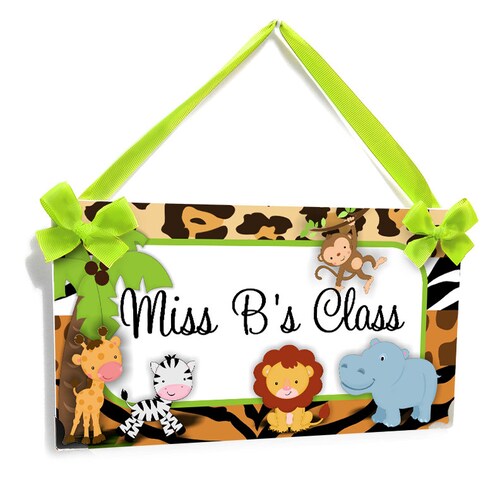 Personalized Jungle Safari Animals Classroom Door Sign - Etsy