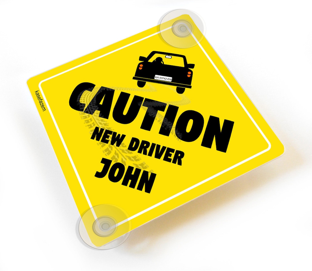 Customized Caution New Driver Yellow Warning Car Sign Baby - Etsy