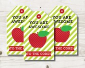 Items similar to Apple Teacher Appreciation Gift Tags awesome to the ...