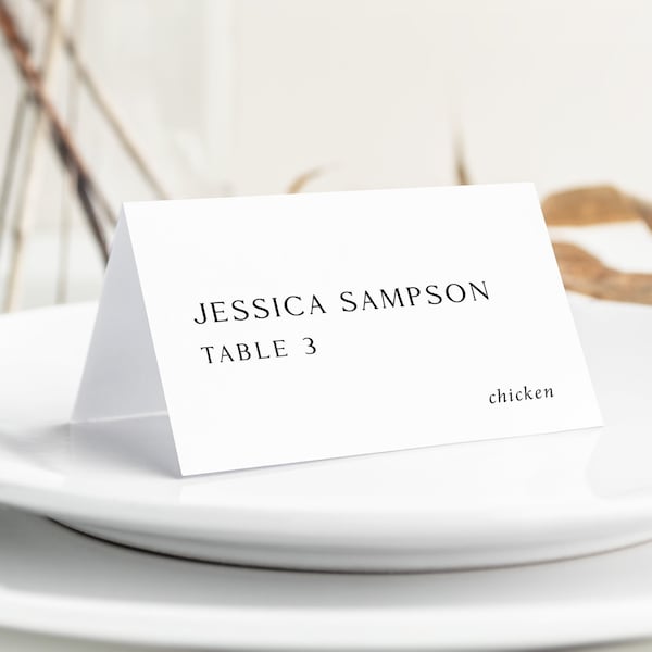 Place Cards With Meal Choice - Etsy