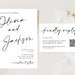 Simple Wedding Invitation With QR Code Printed, Black and White Wedding ...