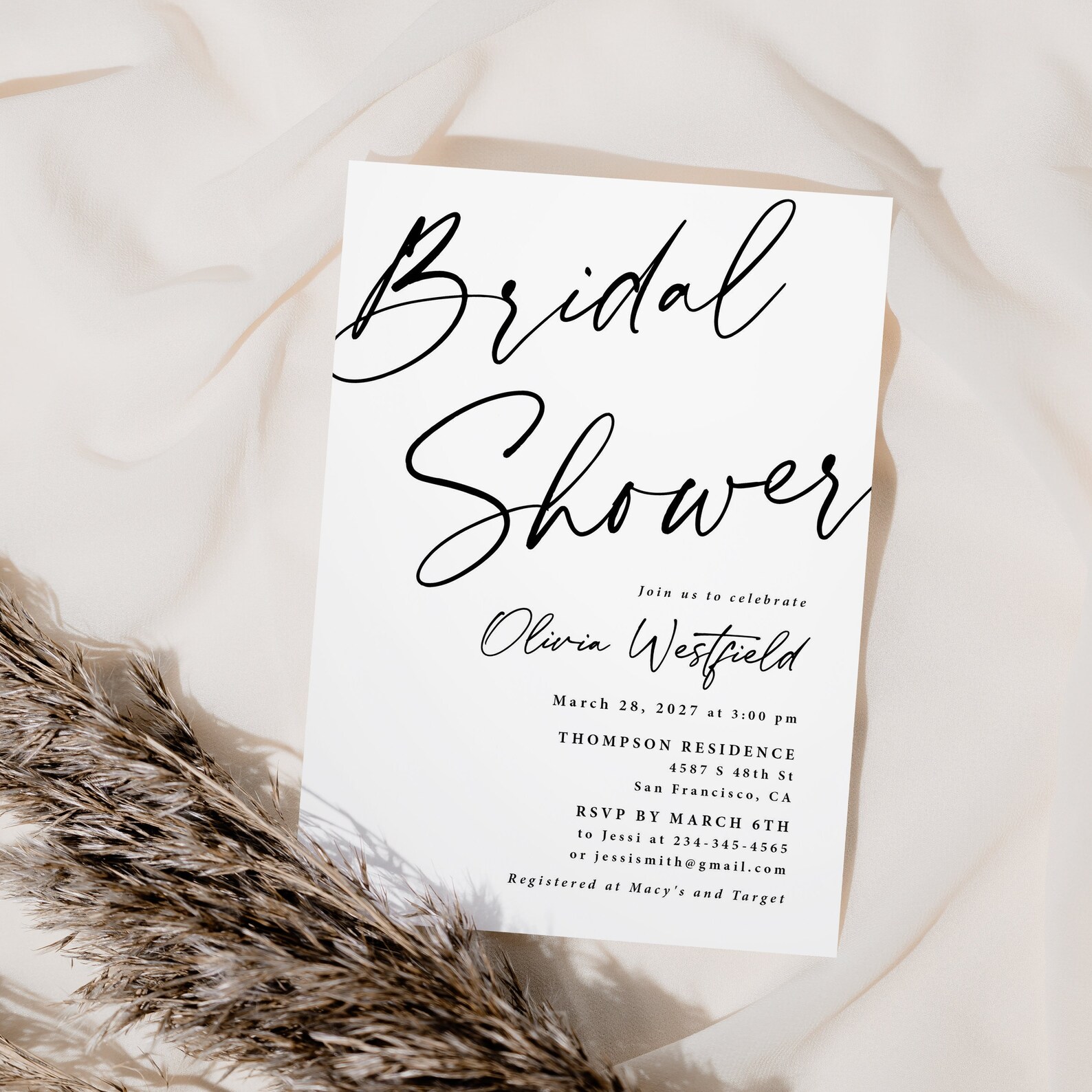 Simple Bridal Shower Invitations Printed With Envelopes - Etsy