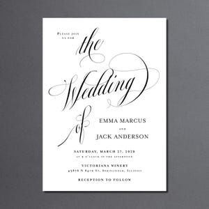 Classic Wedding Invitation Suite Qr Code Printed: Envelopes, Rsvp Card ...